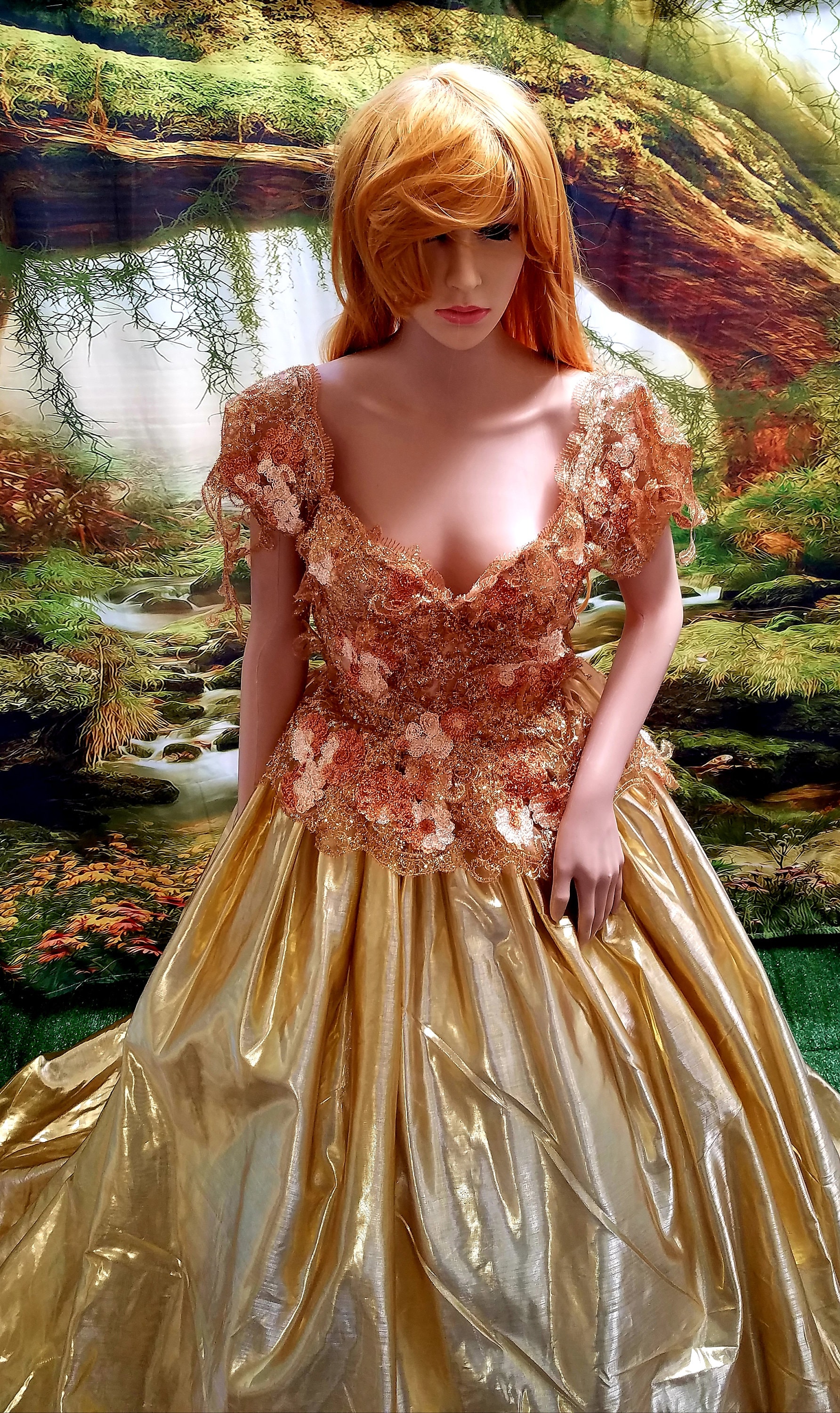 THALIA Custom Order Gold Lace & Lame Bridal Wedding Ballgown - Etsy