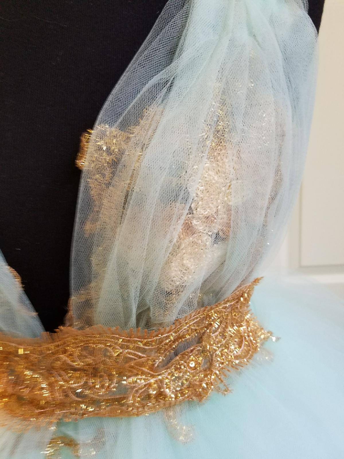 Ethereal Romantic Mint Green & Gold Lace Tulle Garden Nymph - Etsy