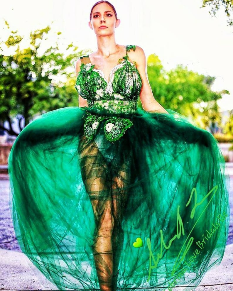 AMEENAH Exotic Green & White Afghan Culture Inspired Bridal | Etsy