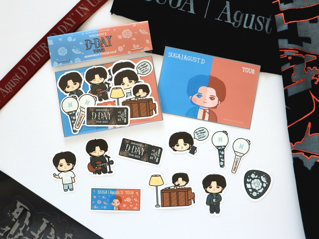 Yoongi Suga Agust D D-DAY Tour Memorabilia Sticker Pack | Bangtan ...
