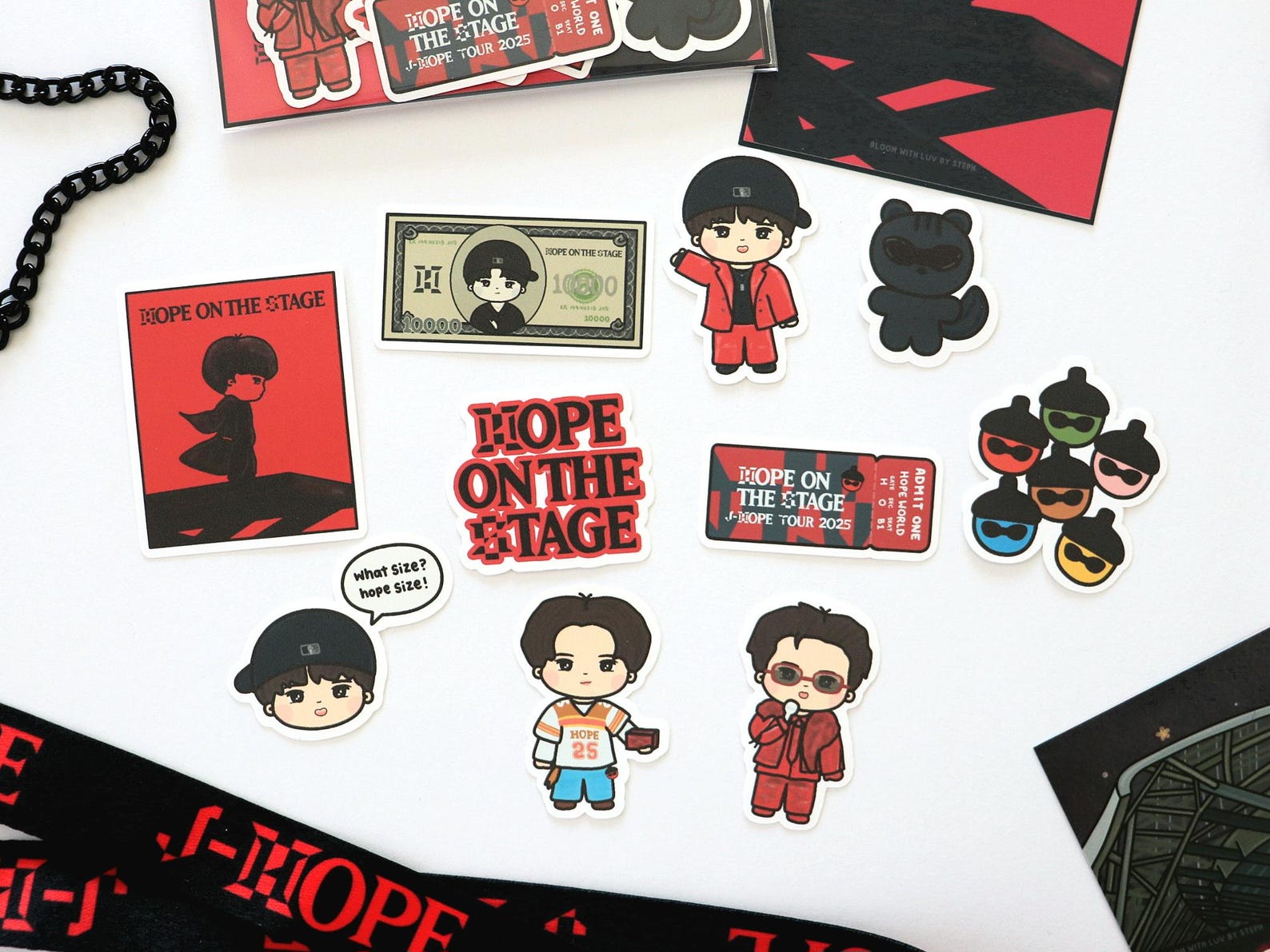 Hope Concert Tour Memorabilia Sticker Pack | Cute KPOP Idol Bias Fanart ...