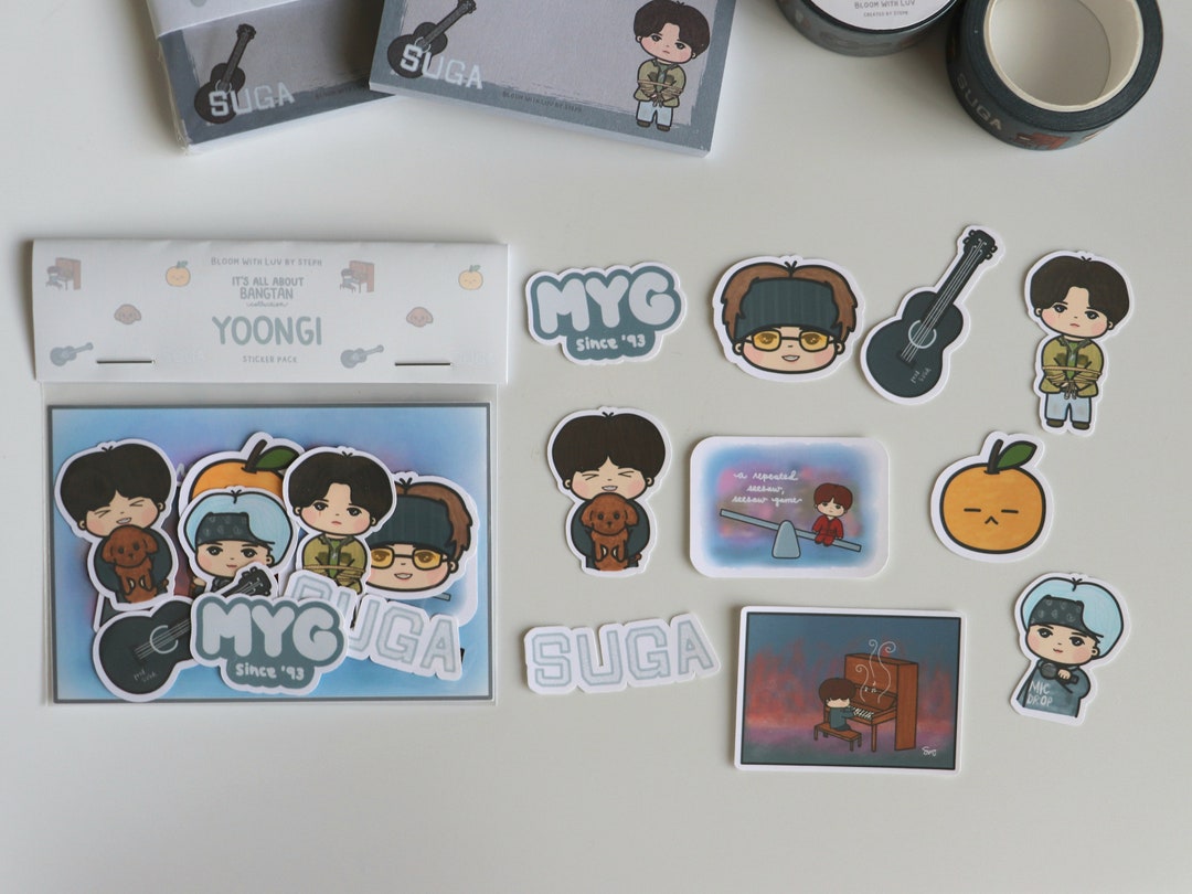 BTS SUGA Yoongi AGUST D Sticker Pack It's All About Bangtan Collection ...