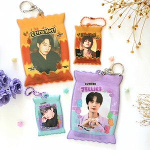 Cute Snacks Mini ID Photo Holder | Kawaii KPOP ID Holder Keychain | Hot ...