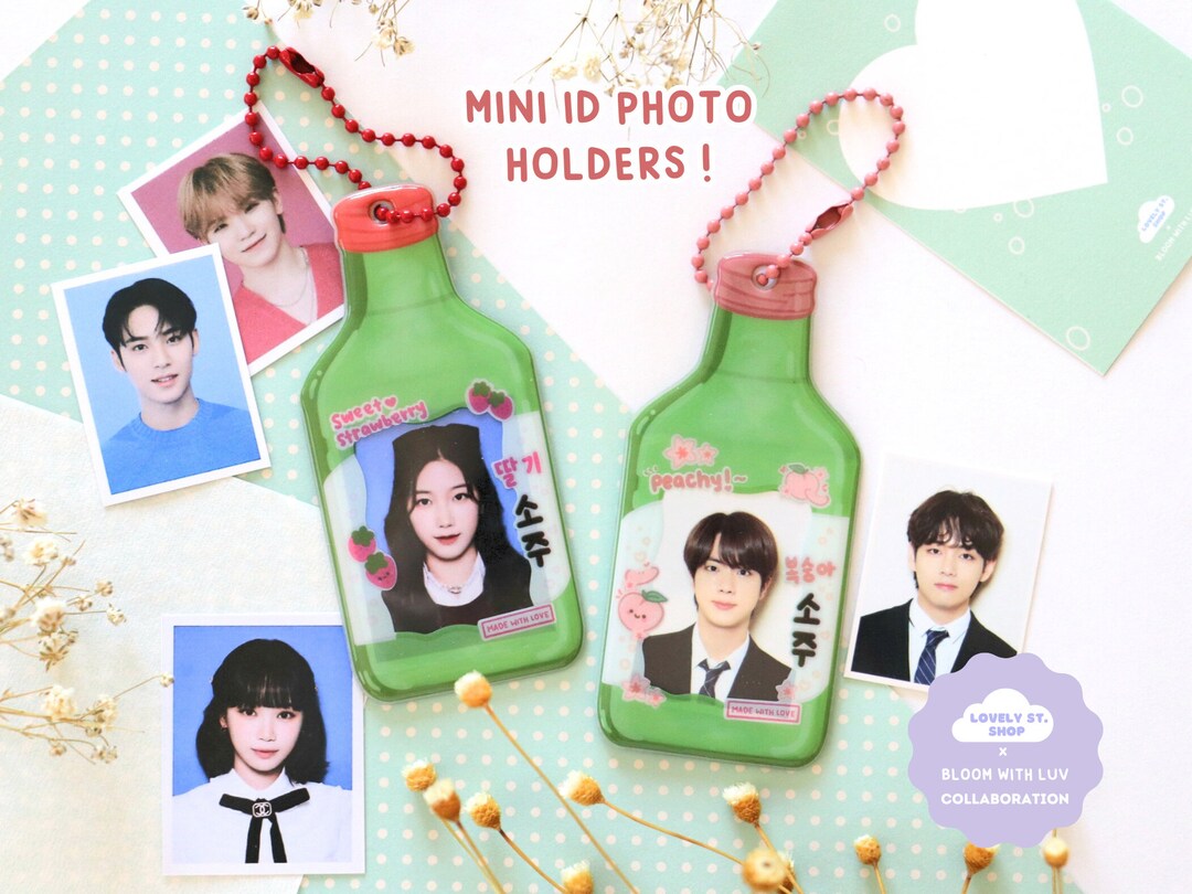 Cute Soju Mini ID Photo Holder | Kawaii KPOP ID Holder Keychain ...