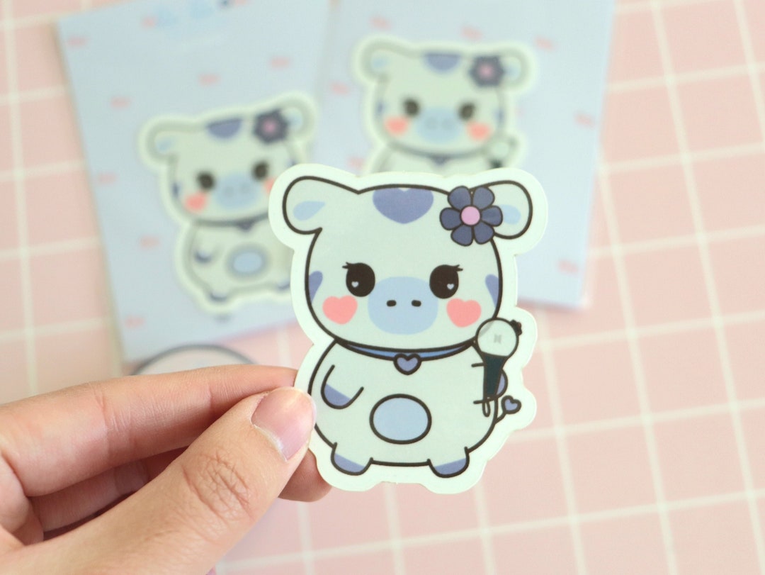 Bangtan ARMY Cow Waterproof Vinyl Sticker Li-li the Mochi Cow Stickers ...