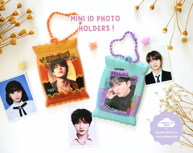 Cute Snacks Mini ID Photo Holder Kawaii KPOP ID Holder Keychain Hot ...