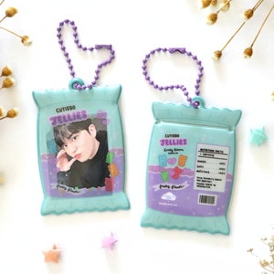 Cute Snacks Mini ID Photo Holder | Kawaii KPOP ID Holder Keychain | Hot ...