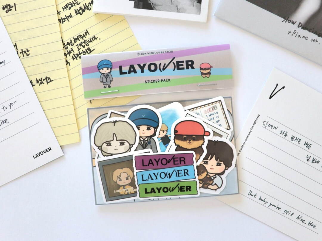 Layover Taehyung Sticker Pack | Bangtan V, Yeontan, Rainy Days, Slow ...