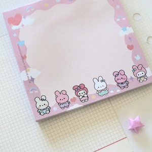 My Favorite Bunnies Sticky Notes | Cute Kawaii KPOP Bunny Pink Pastel ...