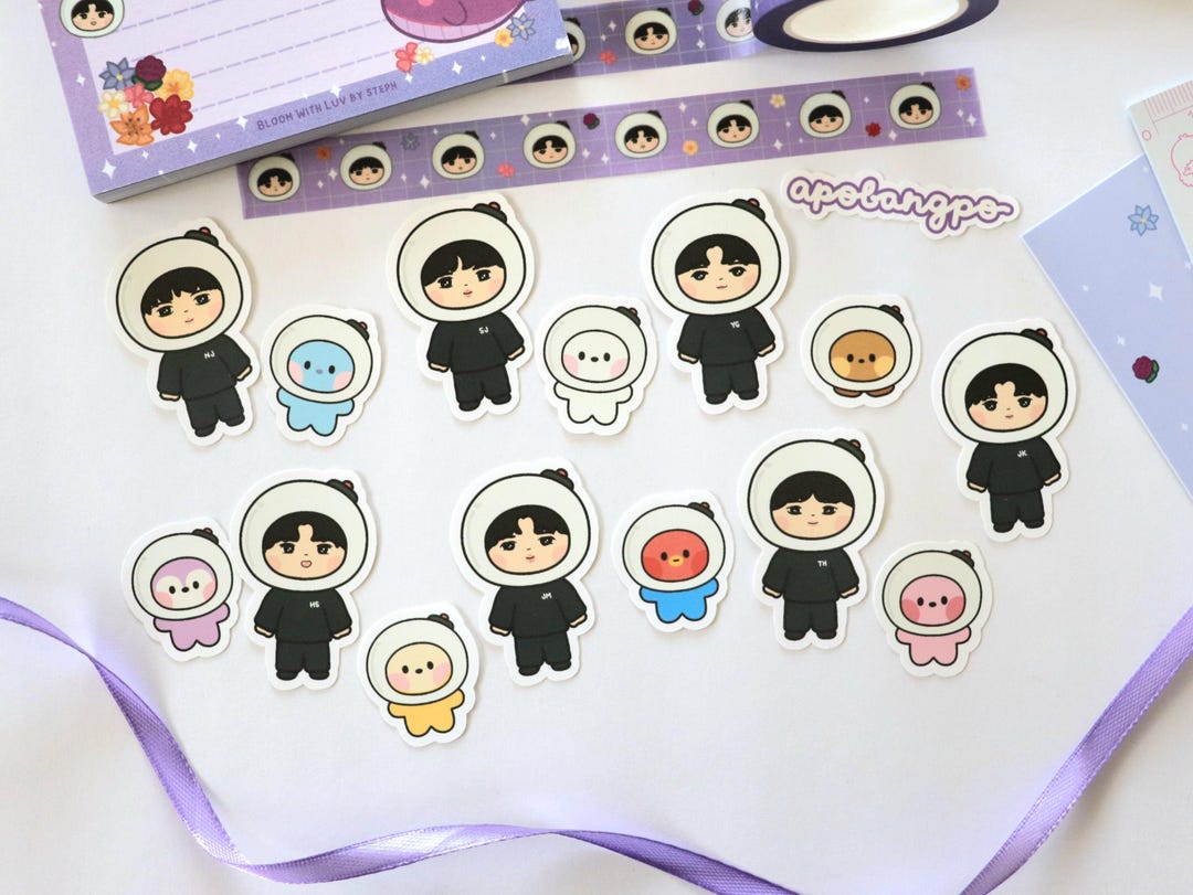 OT7 Forever Army's Light Sticker Pack | Cute KPOP Fanart Stickers ...