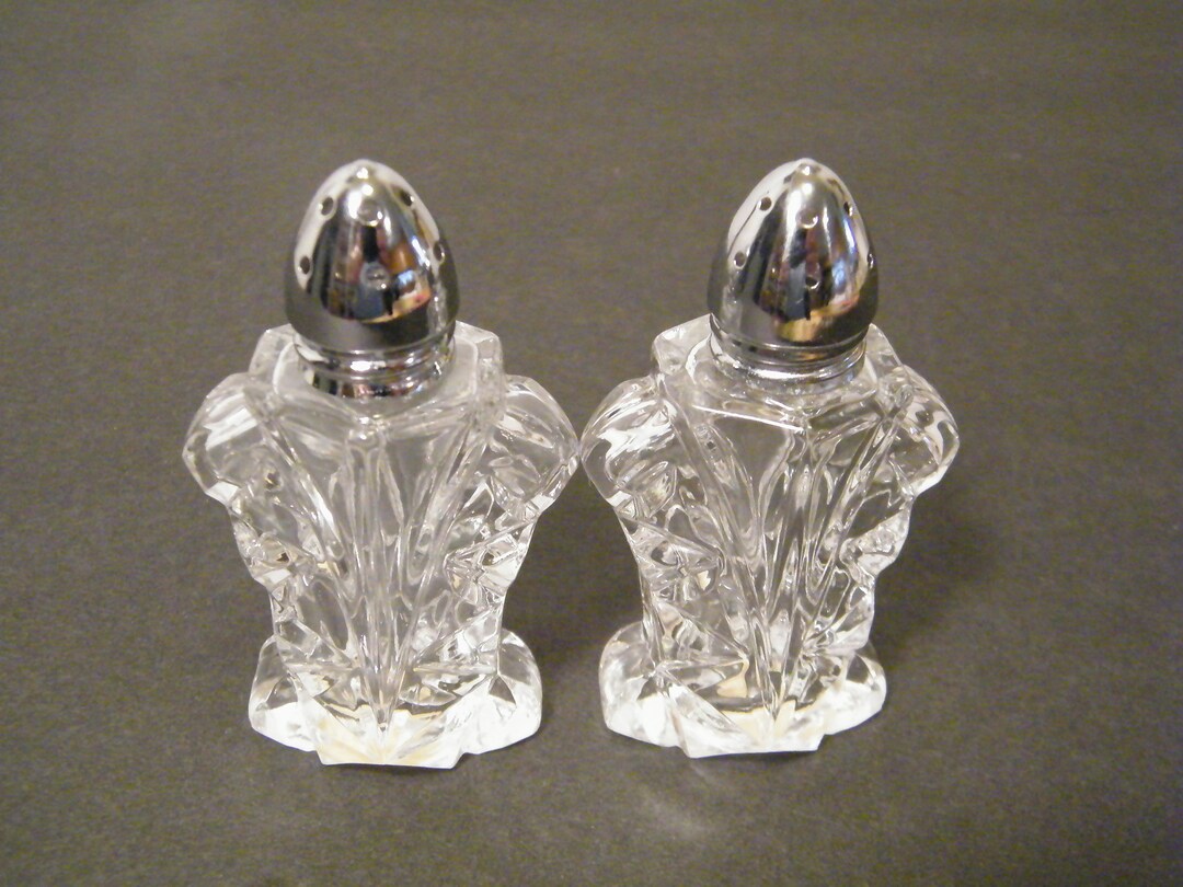 Elegant Pressed Cut Glass Shakers Made in W Germany, Vintage Set of ...
