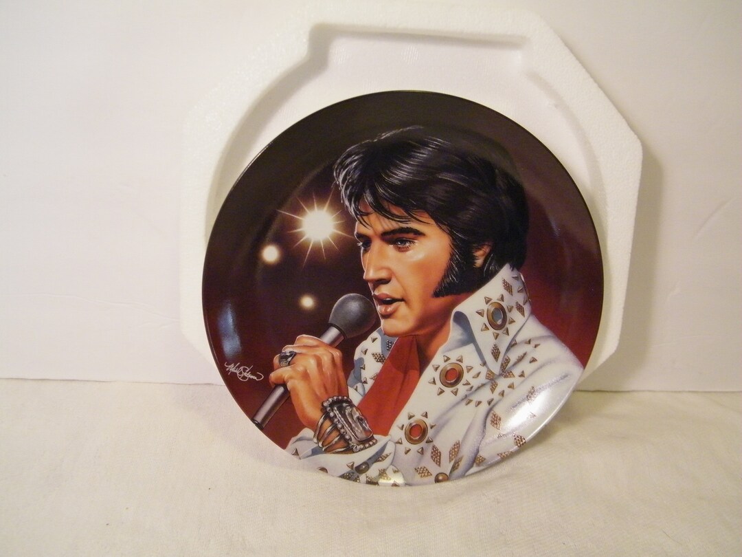 Elvis Plate Las Vegas Live, Vintage Elvis Collectible Plate With ...