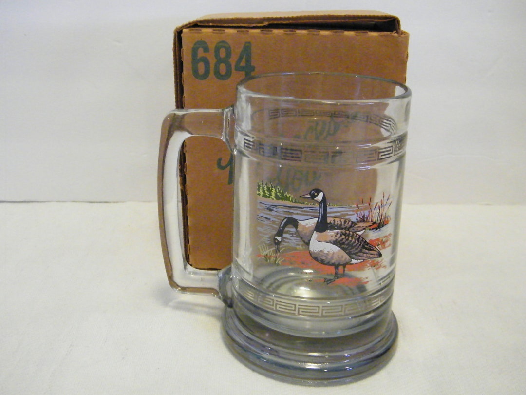 Princess House Goose Beer Mug NIB 684, Vintage Lead Crystal Heavy Stein ...