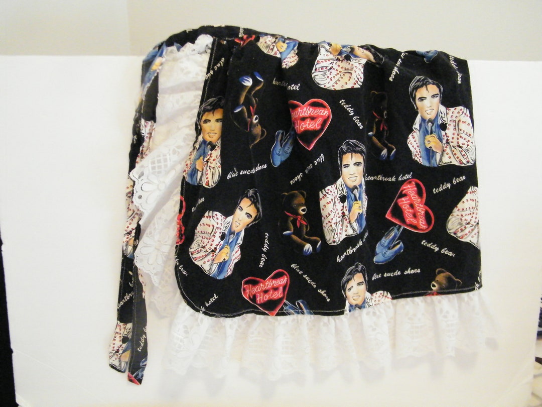 Elvis Apron With Lace Accent, Vintage Handmade Half Style 19 Inches ...