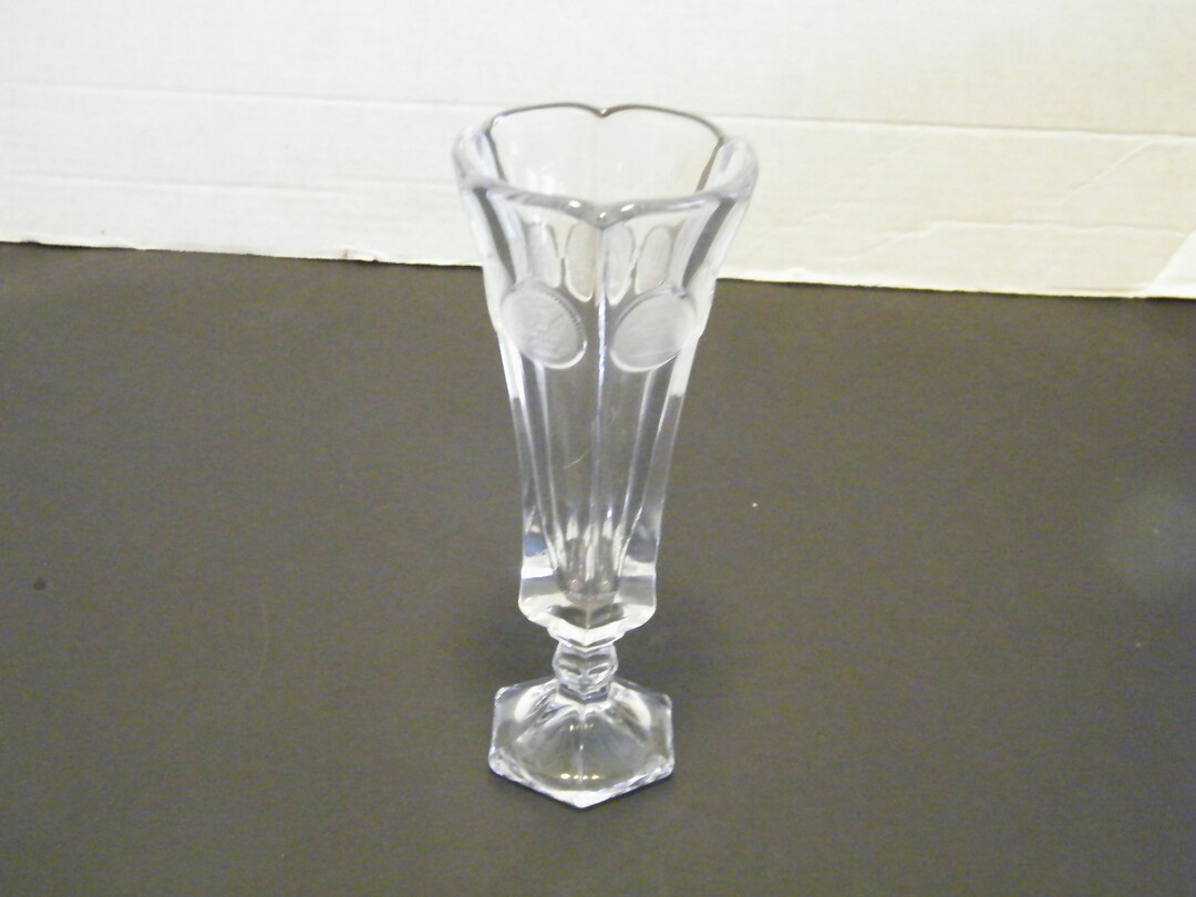 Fostoria Coin Pattern Pilsner Glass From 1950s, Vintage Orphaned Heavy ...