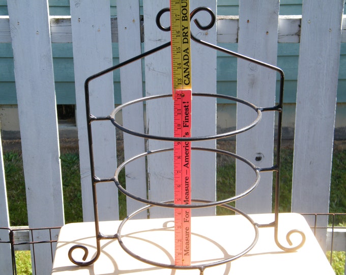 1 Metal Plate Stand Pie Display 3 Tier Rack, Vintage USED Black Rack is ...