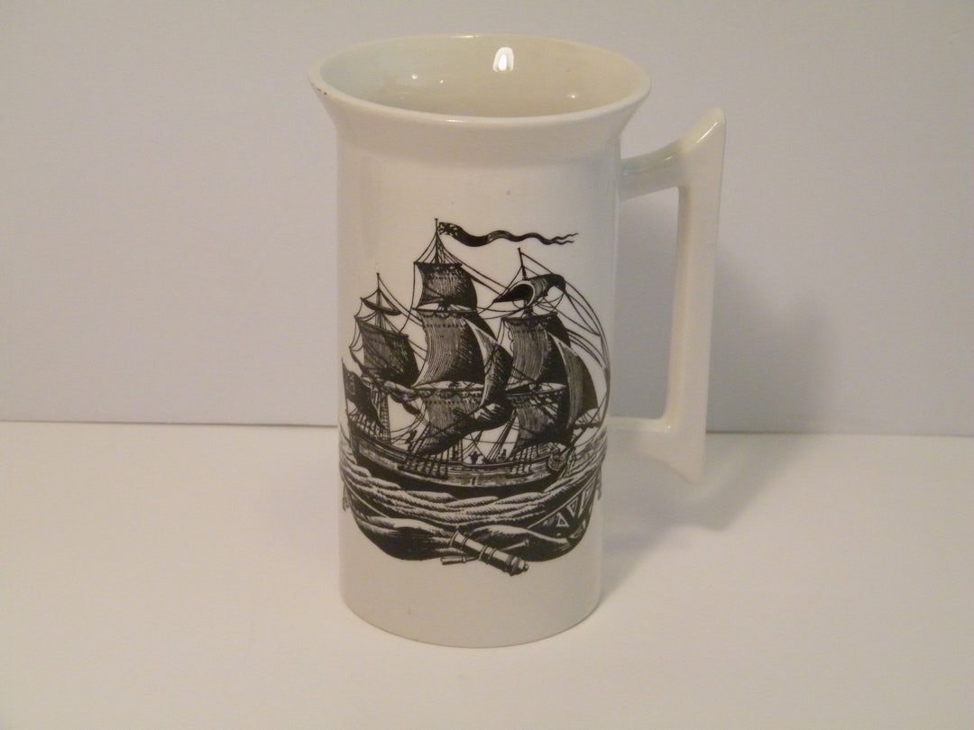 Portmeirion Tall Ship Mug, Made in Stoke on Kent England, Holds 8 ...