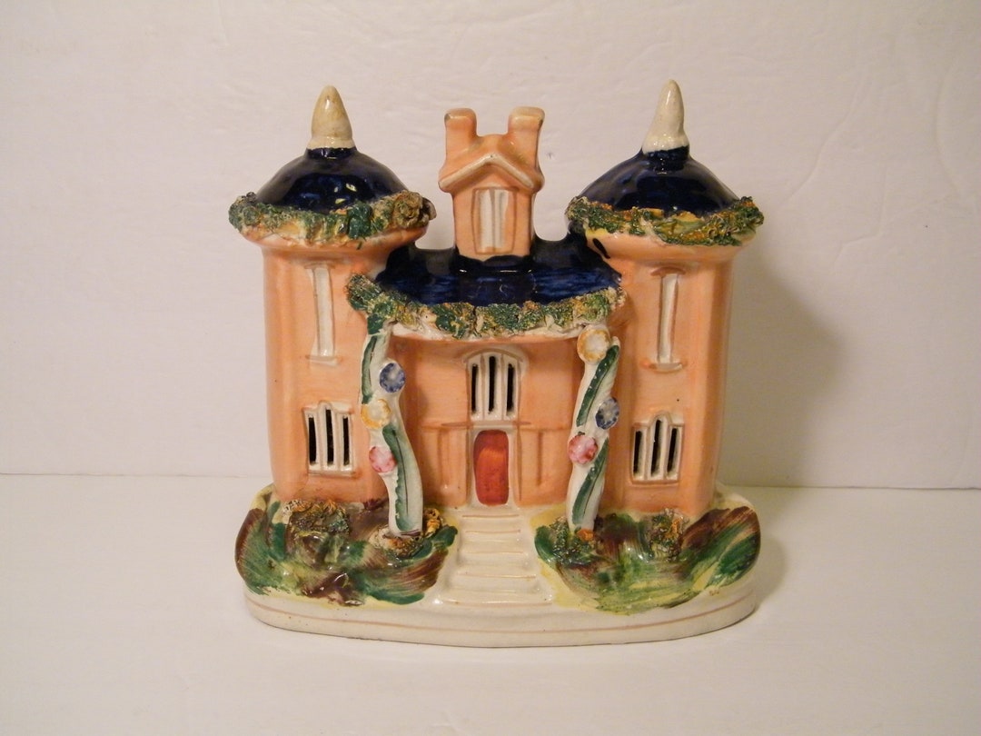 Antique Staffordshire Pottery Castle With Flat Back 7.5 Inches Tall ...