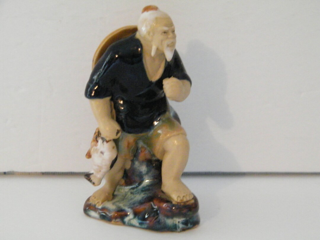 Shiwan Mud Mad Figurine, Vintage 1960s Shewan Collectible Chinese Art ...