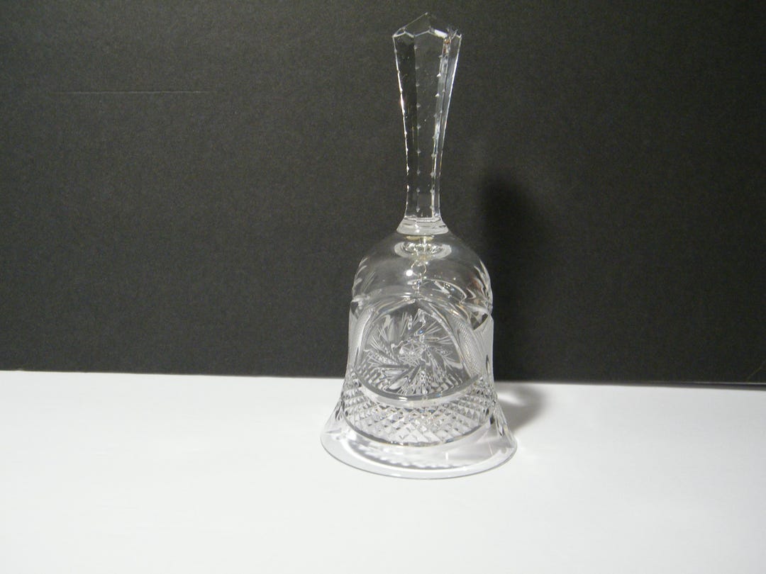 Crystal Cut Glass Bell in Multiple Patterns, Vintage Clear Crystal Bell ...