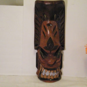 Large Philippine Hand Carved Wood Tiki Demon Wall Mask - Etsy
