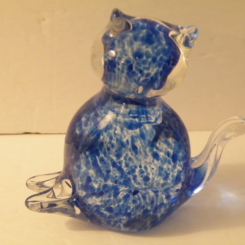 Glass Cat Paperweight - Etsy
