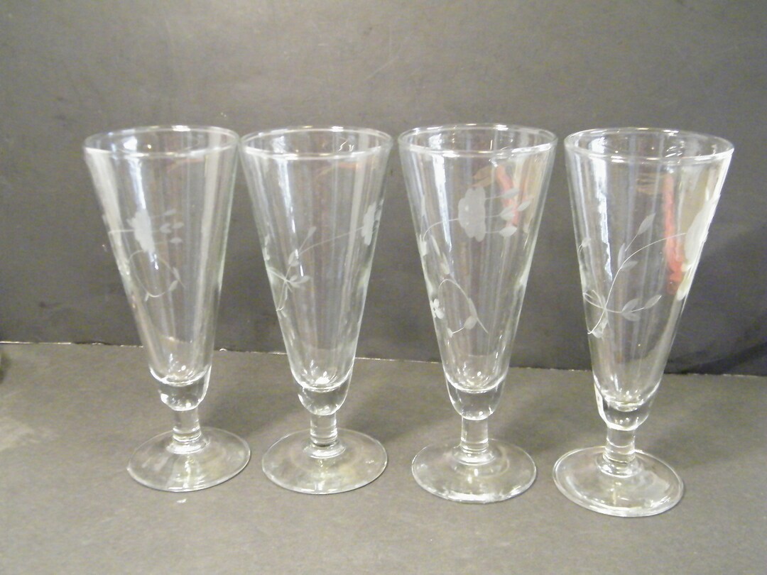 4 Princess House Pilsner Glasses in Classic Heritage Pattern, Vintage ...