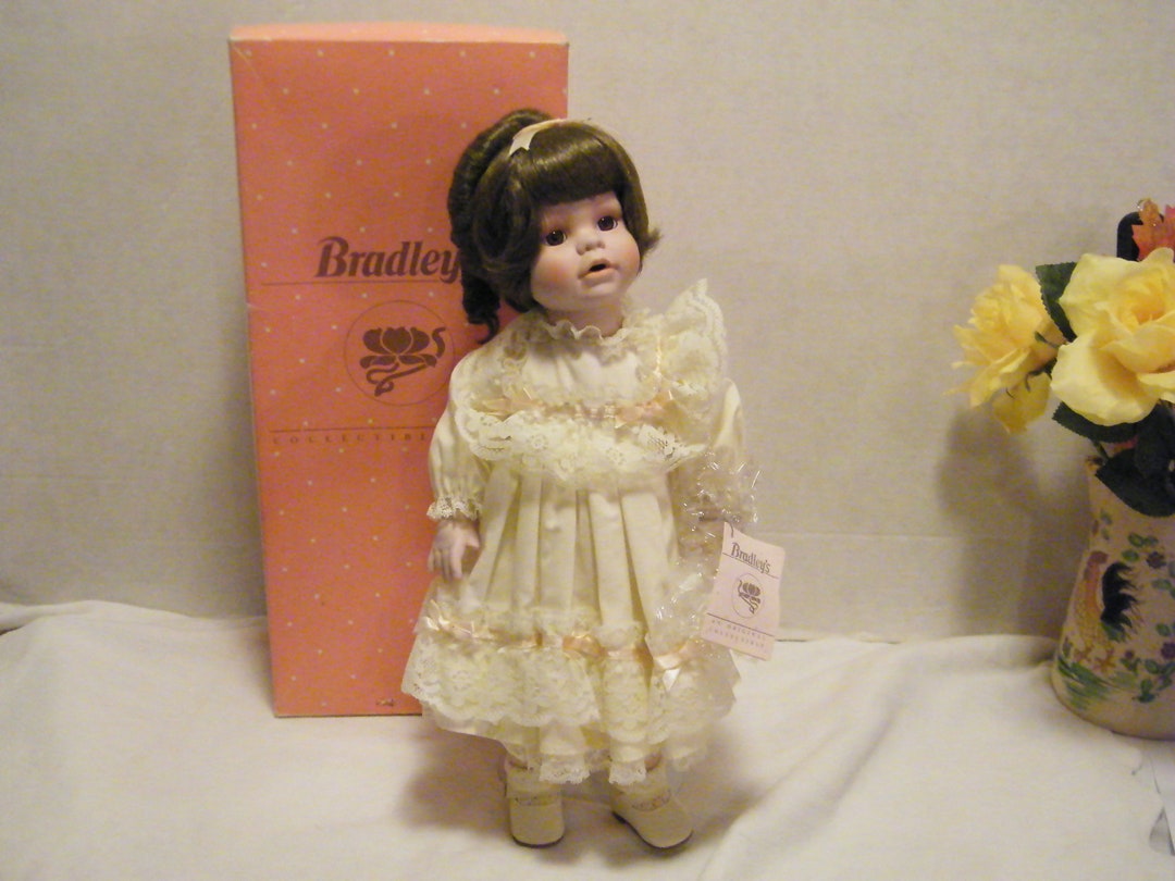 Vintage Porcelain Doll Kari by Bradley Collection, in Original Box With ...