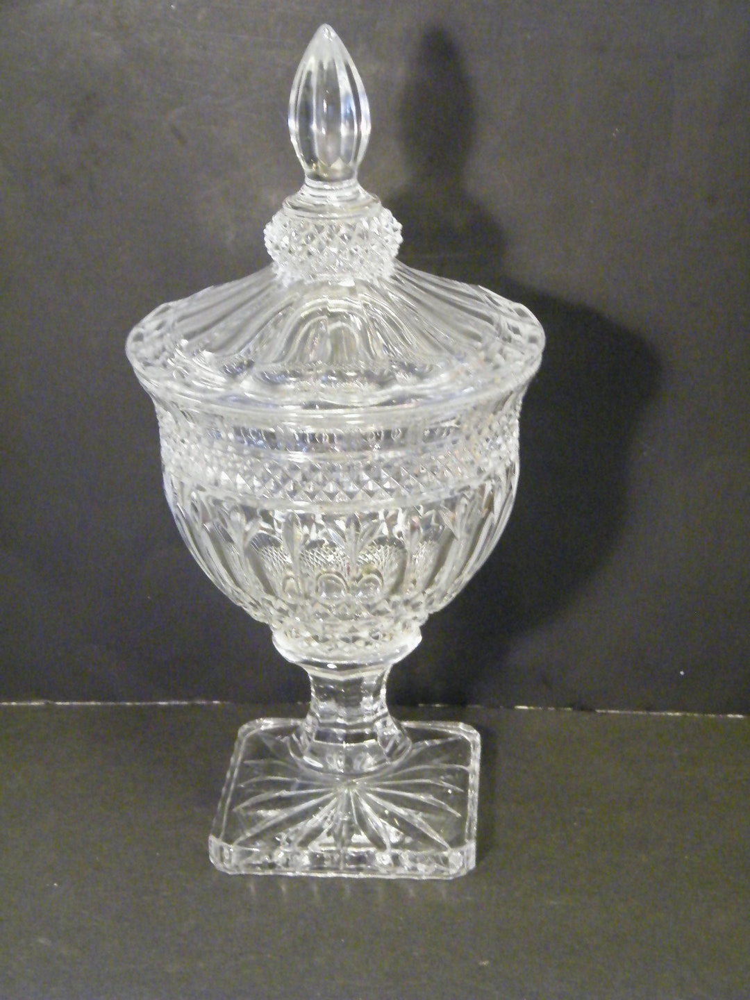 Godinger Lead Crystal Urn With Lid in Brandon Pattern, Vintage HEAVY 16 ...