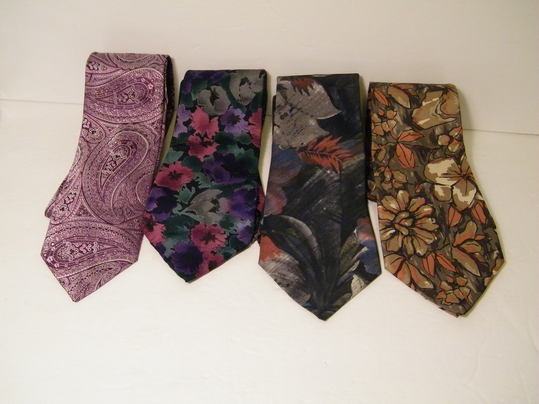 4 Retro 80s Ties by Italian Designer Geoffrey Beane Vintage - Etsy