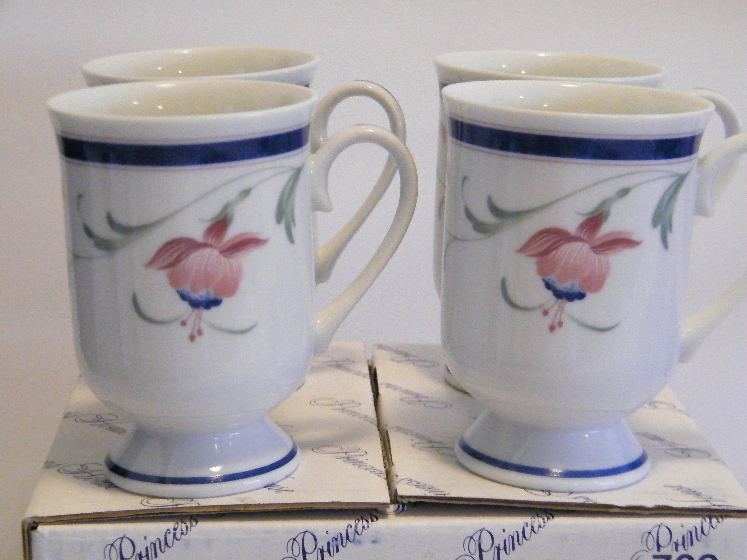 Princess House Blossom Coffee Mugs (4) - munimoro.gob.pe