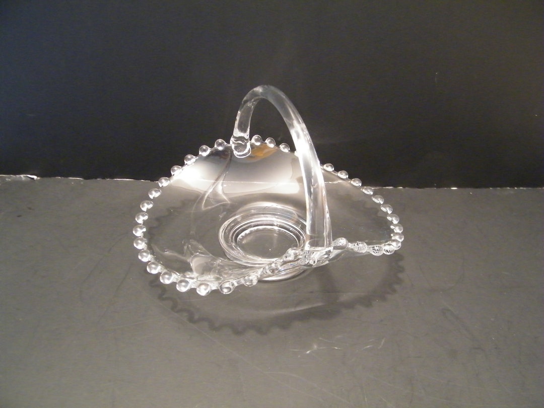 Candlewick Crystal Basket by Imperial Glass, Vintagae 1940s Clear ...