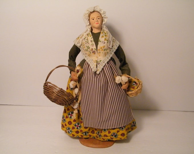C Escoffier Santon De Provence Clay Doll, Vintage French Woman Doll ...