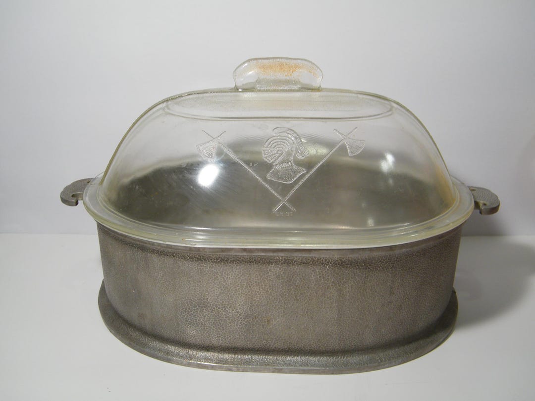Guardian Service Roaster Hammered Aluminum Pan With Glass Lid, Vintage ...