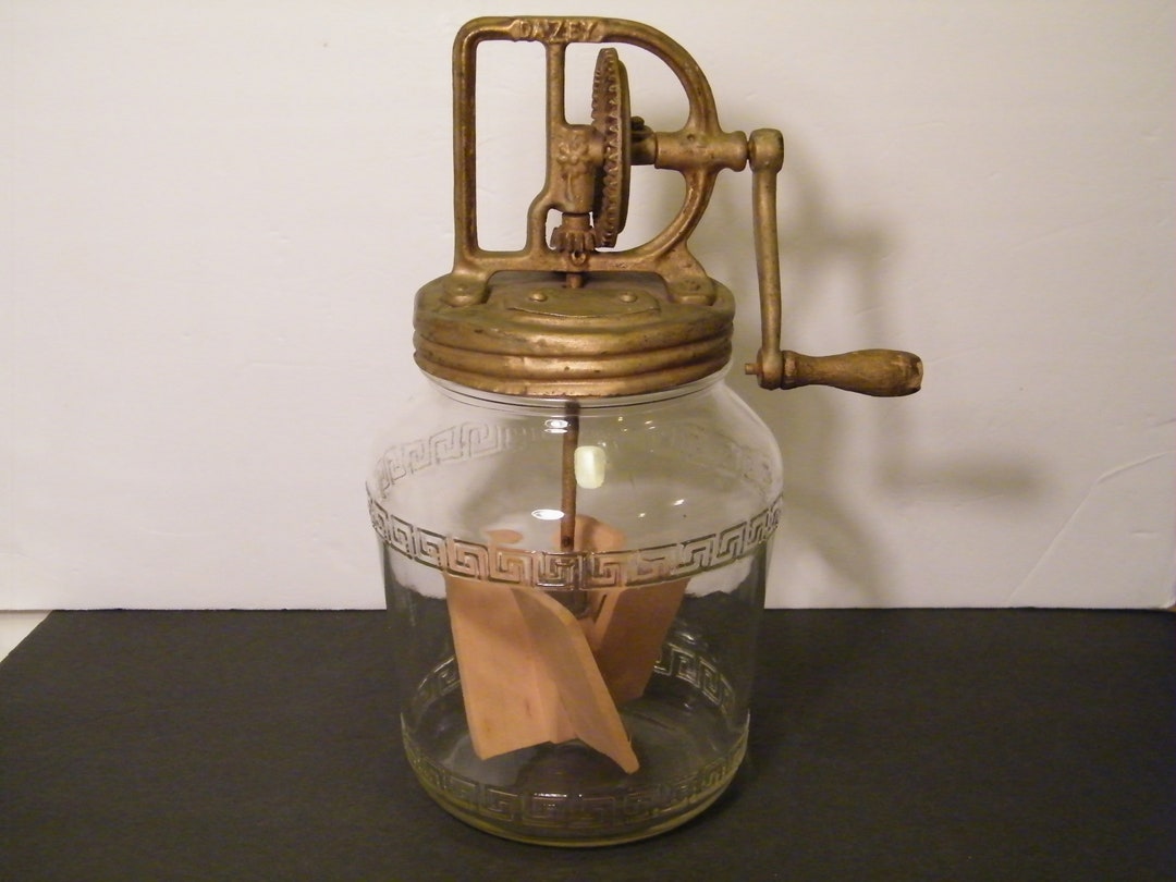 Mismatched Butter Churn Daisy Top Hazel Atlas Glass Jar, Vintage ...
