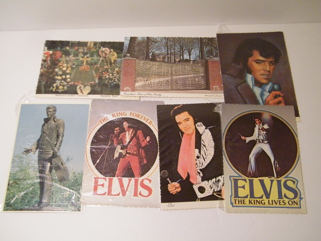 7 Elvis Postcards Collectible Memorabilia, Lot of 7 Vintage Presley ...