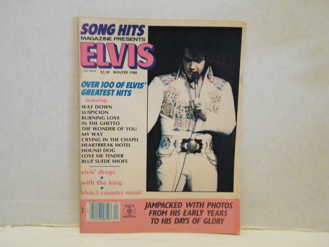 Elvis Song Hits Magazine Vintage 1980 Back Issue Featuring Over 100 ...