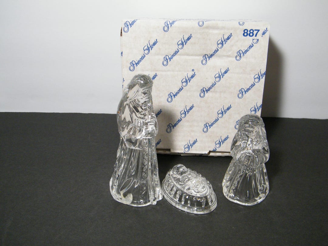 Princess House 3 Piece Nativity Set in Original Box, Vintage Gently Pre ...