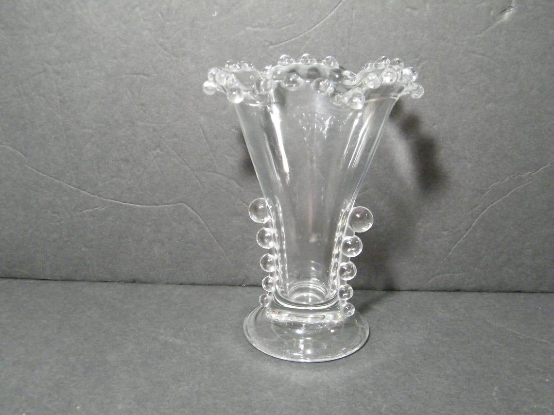 Candlewick Ruffled Rim Vase From Imperial Glass Co, Vintage 1940s to ...
