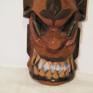 Large Philippine Hand Carved Wood Tiki Demon Wall Mask - Etsy