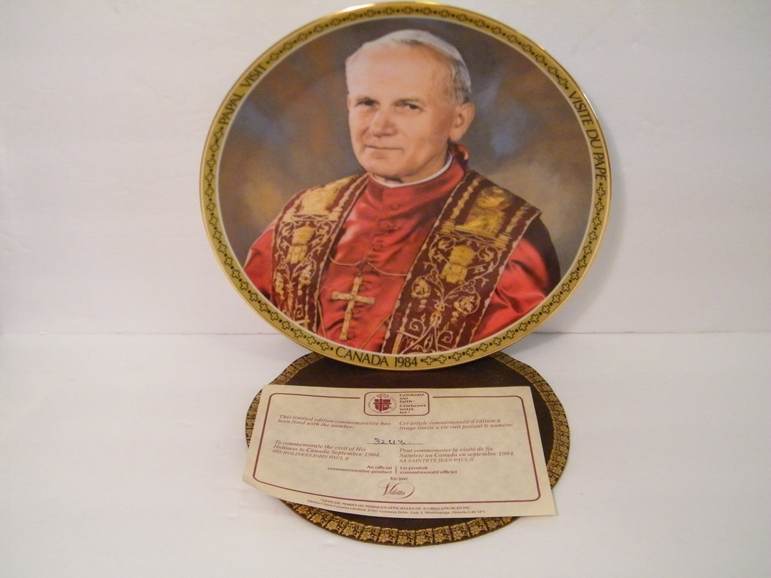 Pope John Paul II 1994 Papal Visit to Canada Collector Plate, Vintage 8 ...