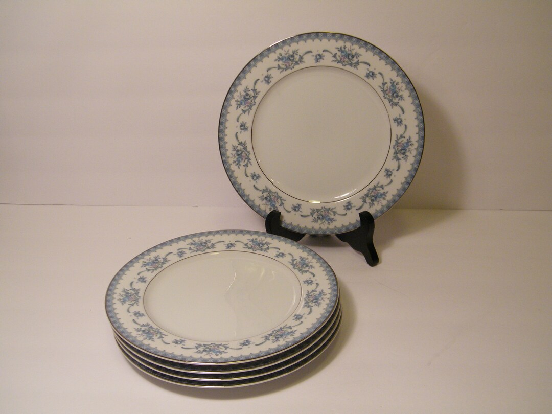 5 Sango China Salad Plates in Diplomat Pattern, Vintage Set of Cahill ...