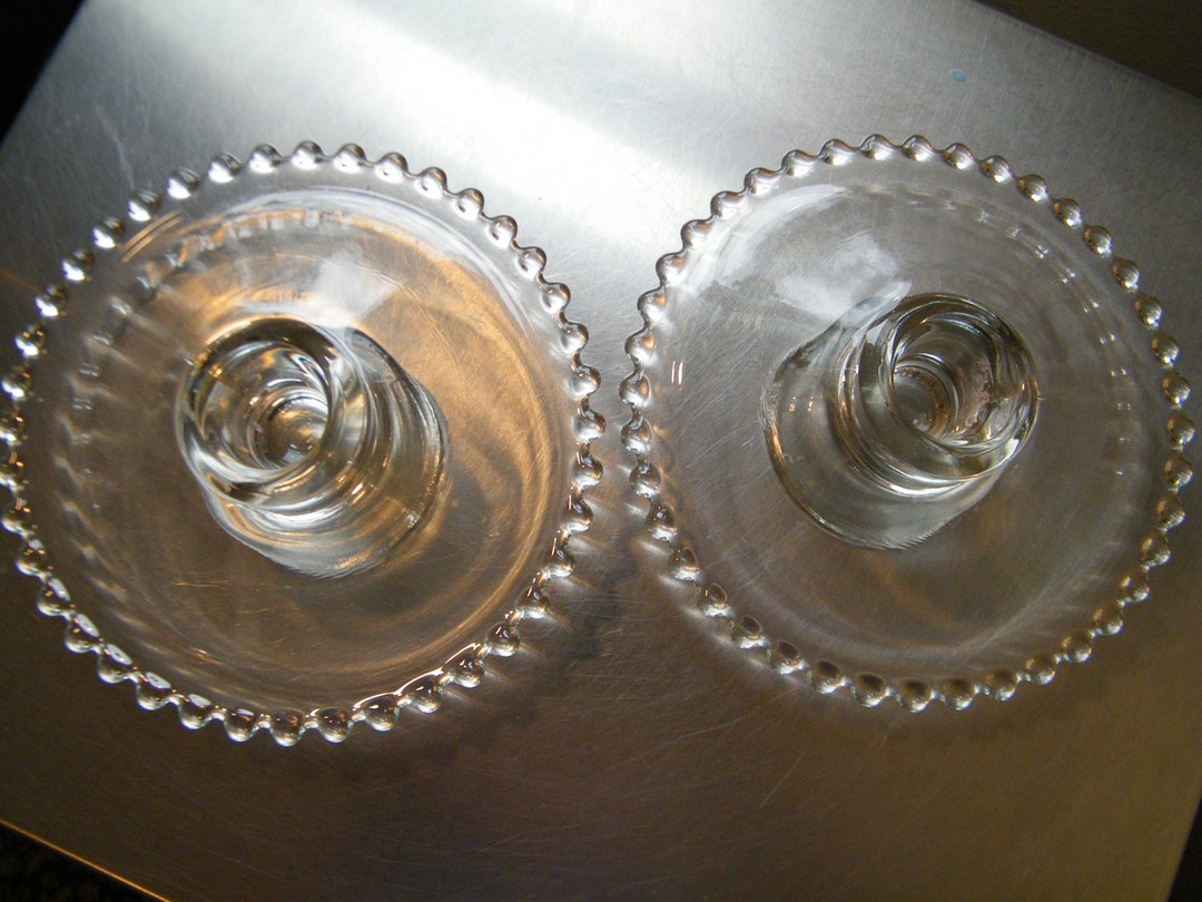 Imperial Glass Candlewick Crystal Candle Holders, Vintage Elegance for ...