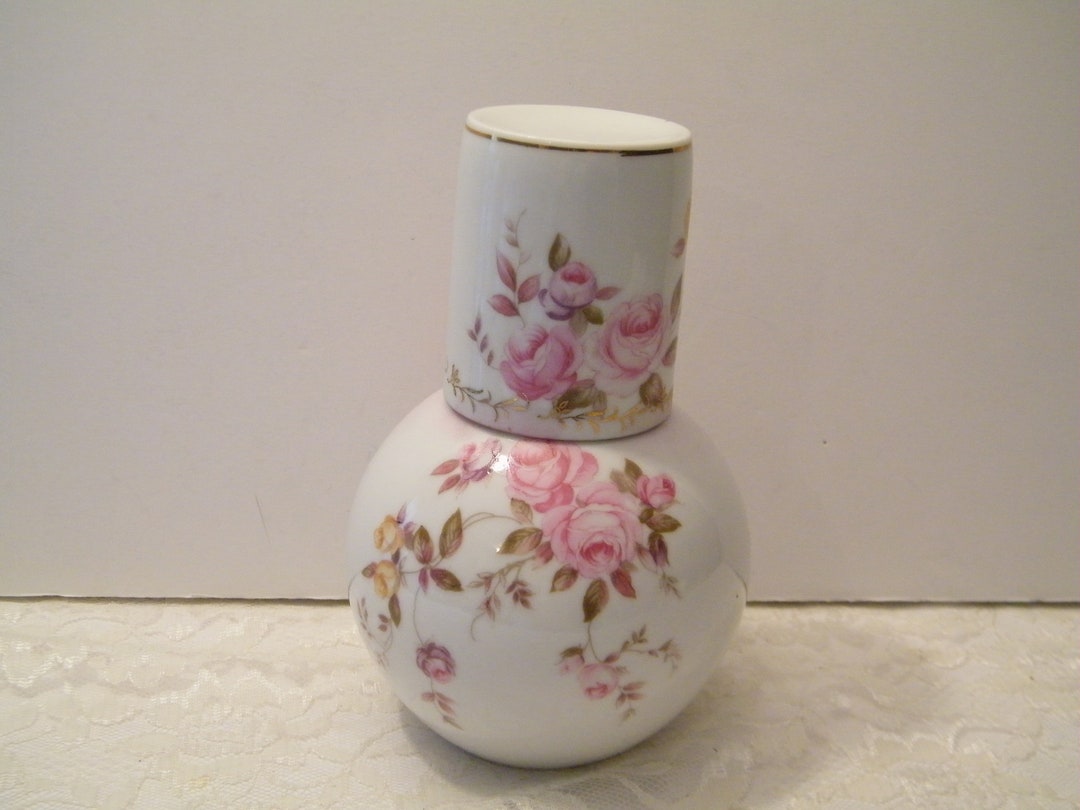 Porcelain Water Jar and Cup Lefton Japan, Vintage Night Stand Water Jug ...