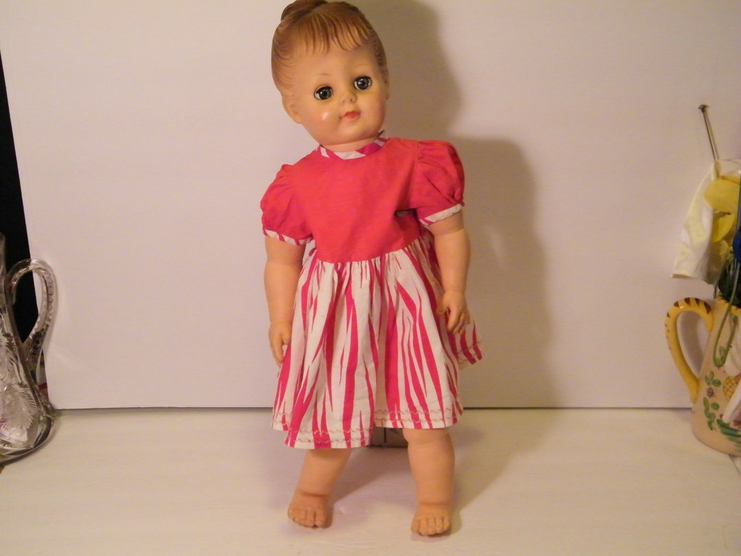 Vintage EEGEE Rubber Doll With Molded Pony Tail Hair 19 Inches Tall in ...