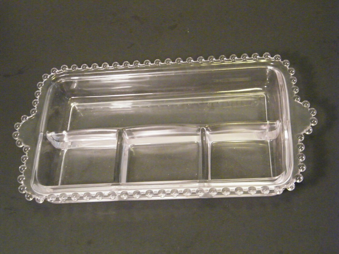 Candlewick Rectangle Relish Tray From Imperial Glass, Vintage 4 Section ...