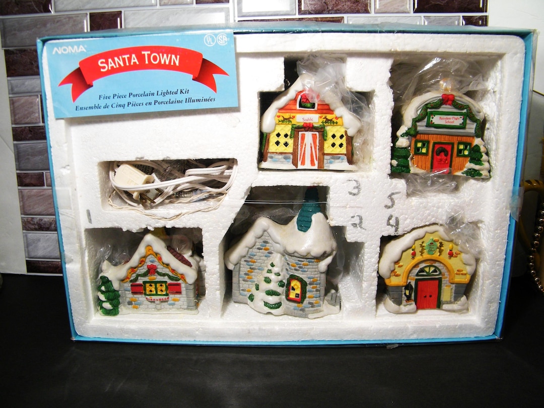 Noma Santa Town 5 Piece Lighted Buildings Set, Vintage 1996 Set in ...
