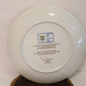 Pope John Paul II 1994 Papal Visit to Canada Collector Plate, Vintage 8 ...