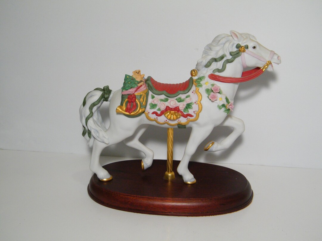 Lenox the Christmas Carousel Horse With 24 KT Gold Accent, Vintage Like ...
