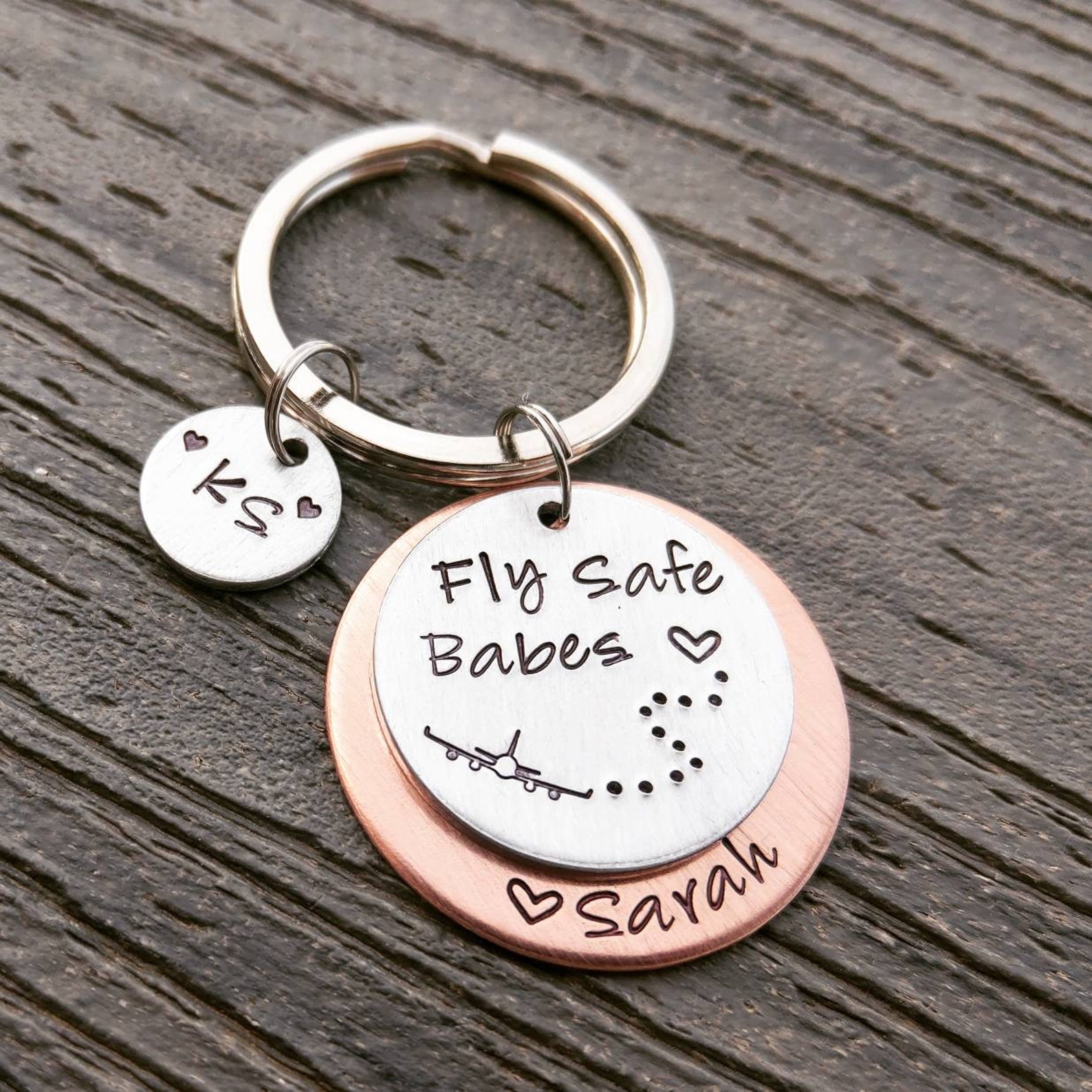Pilot Keychain Flight Attendant Pilot Wife Fly Safe | Etsy
